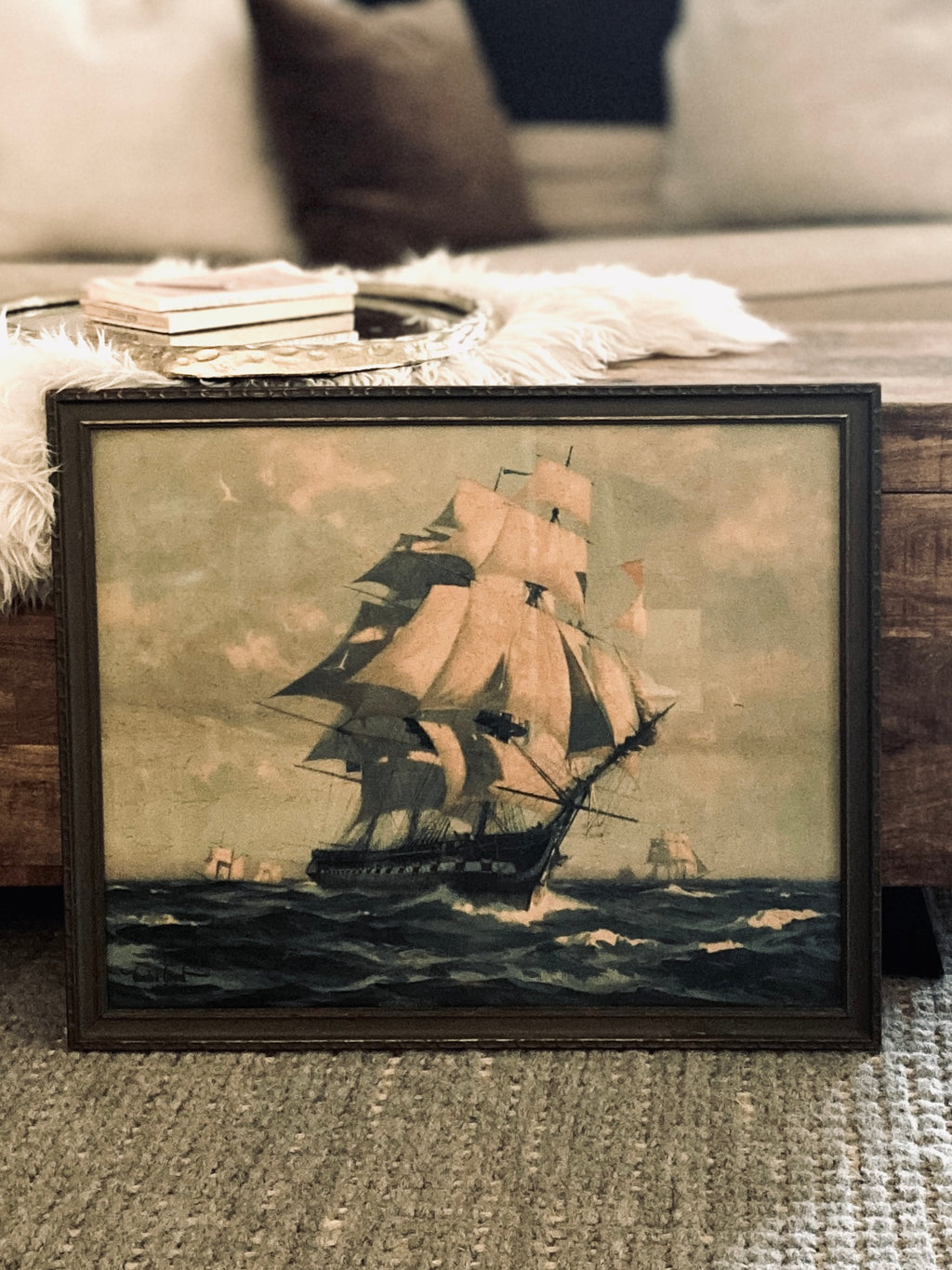 1927 Gordon Grant Framed Nautical Ship Print – Bowerbird Vintage